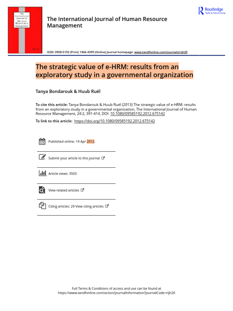 06-The Strategic Value of e-HRM - Results From An Exploratory Study in ...