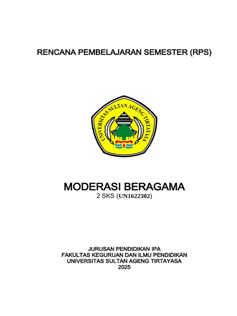 RPS OBE_MK Moderasi Beragama Di IPA, MTK, Sejarah Dan Biologi | PDF