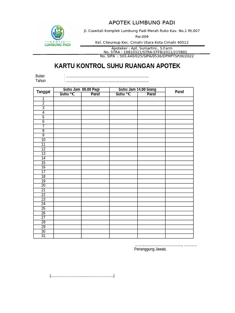 Kartu Monitoring Suhu | PDF