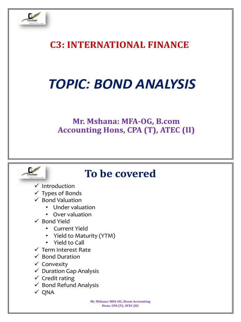 Bond Analysis Notes Handout (New) | PDF | Bonds (Finance) | Yield (Finance)