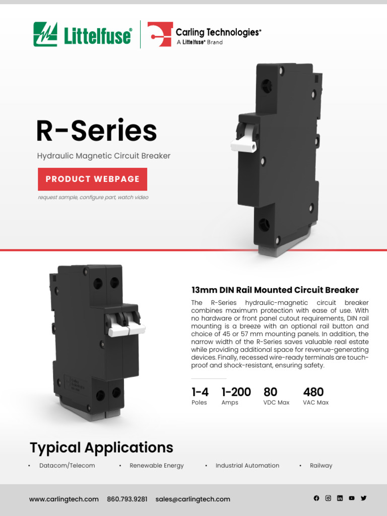 Carling R Series Datasheet | PDF | Alternating Current | Electricity