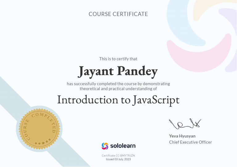 Jayant Pandey: Introduction To Javascript | PDF
