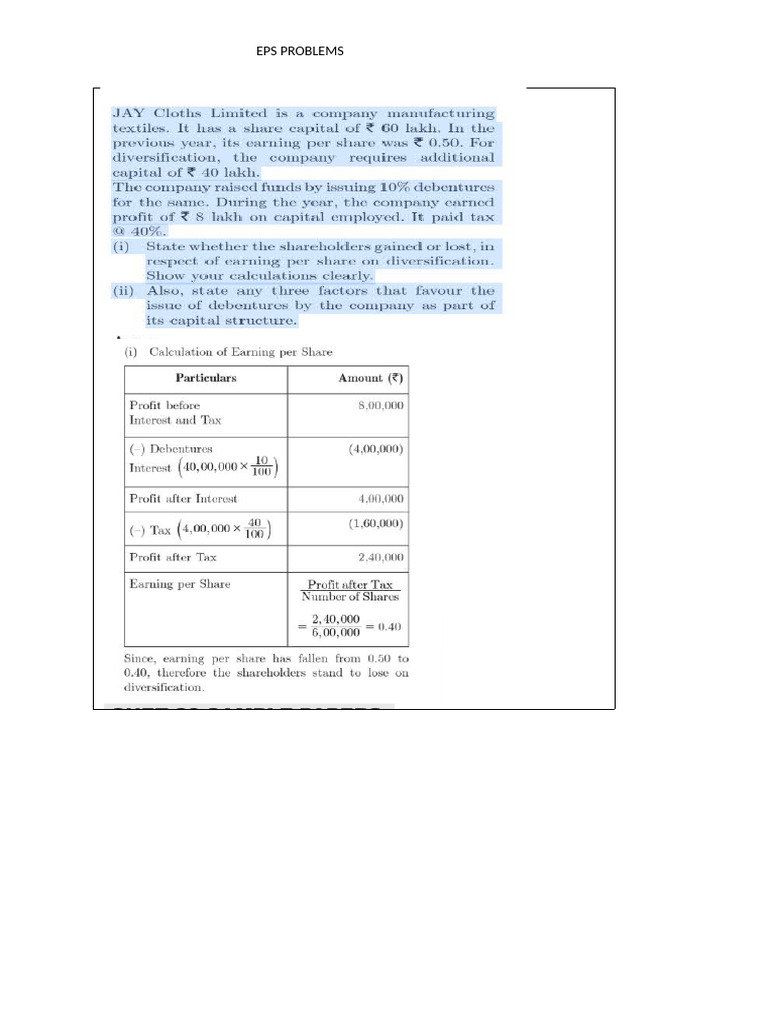 Eps Problems Chapter 9 | PDF