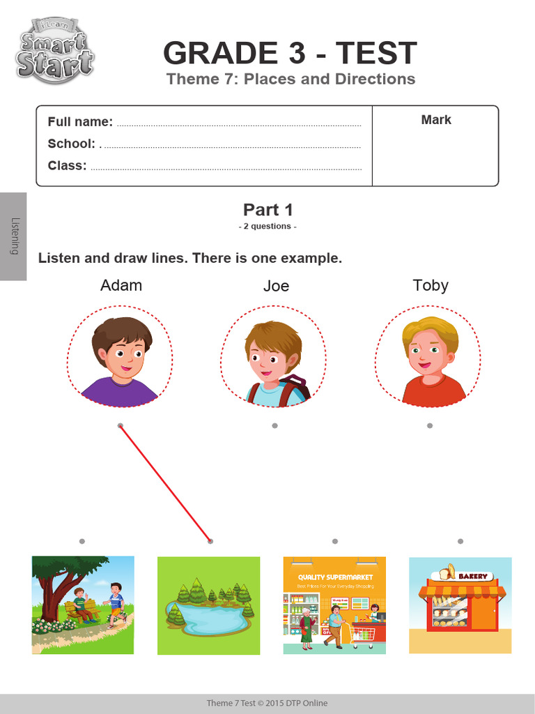 Grade 3 Listening Test: Theme 7 | PDF