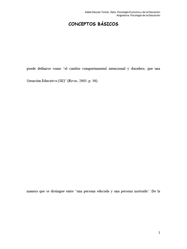 Conceptos Básicos | PDF | Aprendizaje | Enseñando
