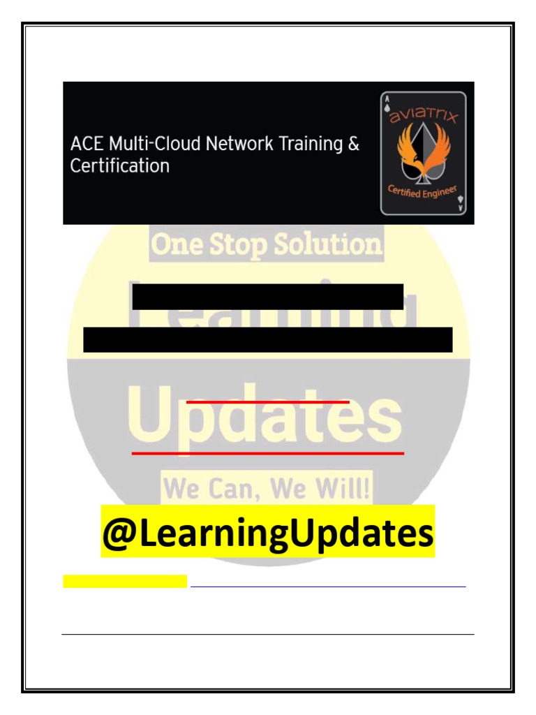 Aviatrix Certified Engineer Multi Cloud Network Associate Exam Dumps Pdf Cloud Computing