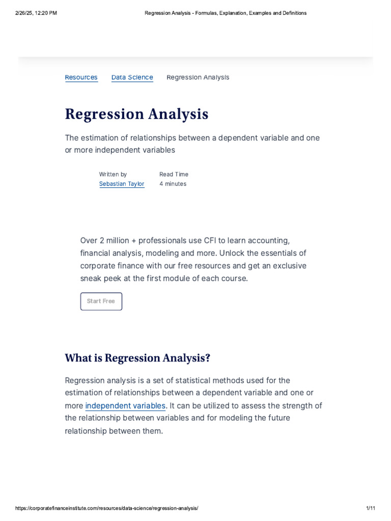 Regression Analysis1 | PDF
