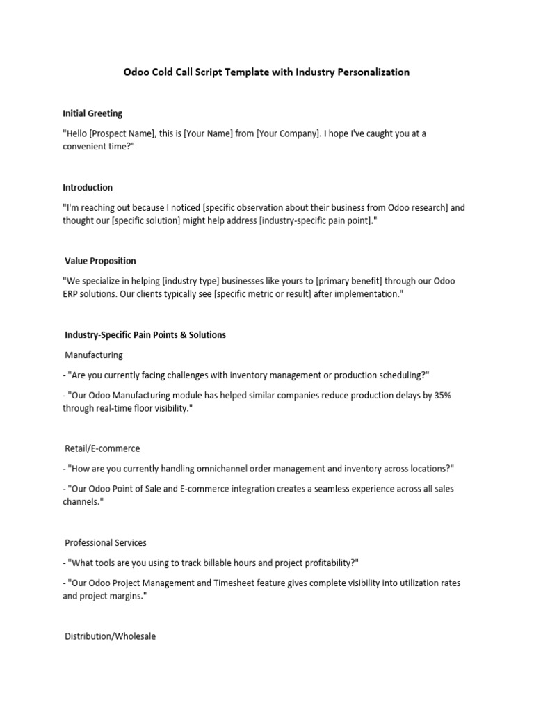 Odoo Cold Calling | PDF | Inventory | Enterprise Resource Planning