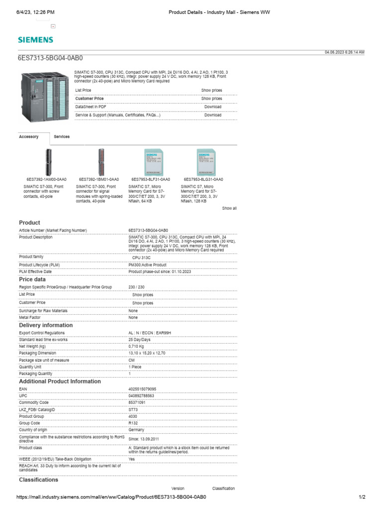 4_Product Details_Siemens | PDF
