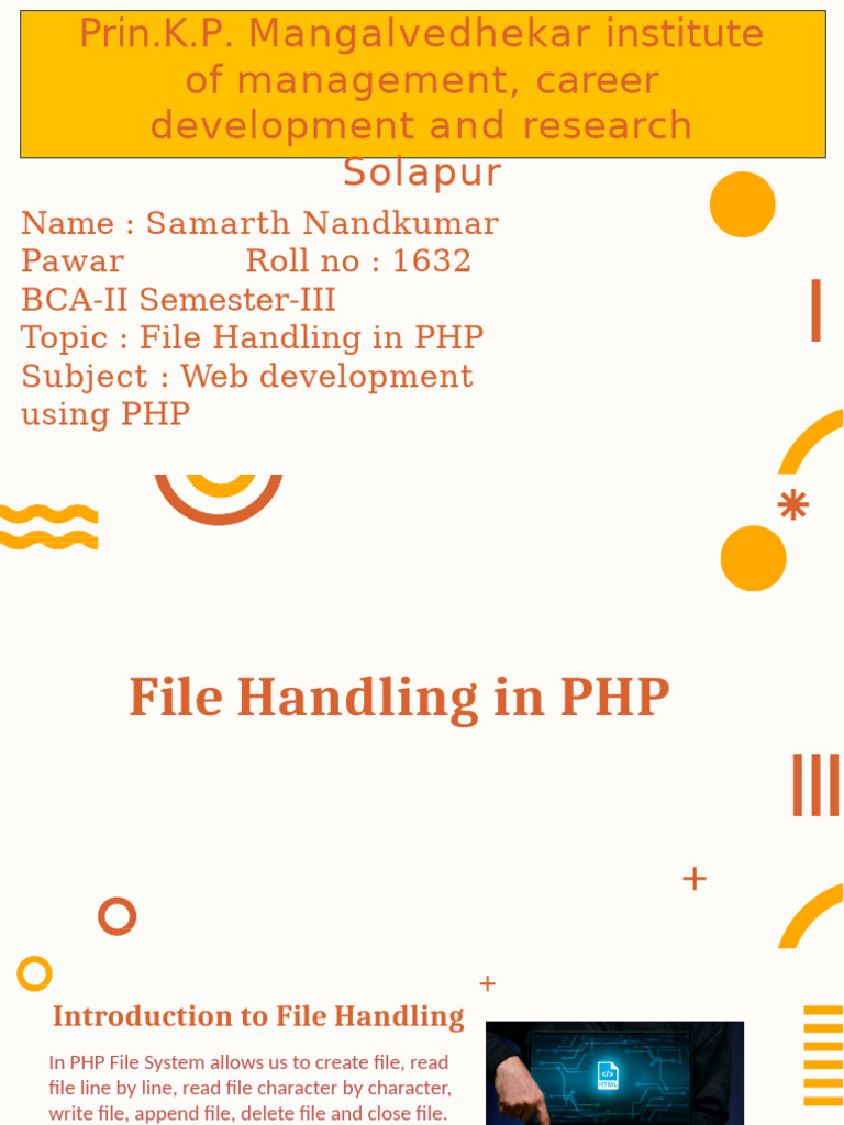 File Handling in PHP (1632) | PDF | Php | Computer File