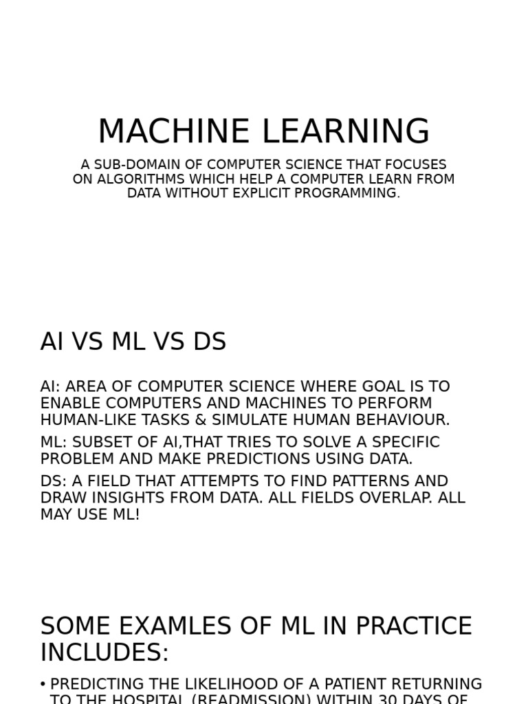 MACHINE LEARNING | PDF | Machine Learning | Statistical Classification