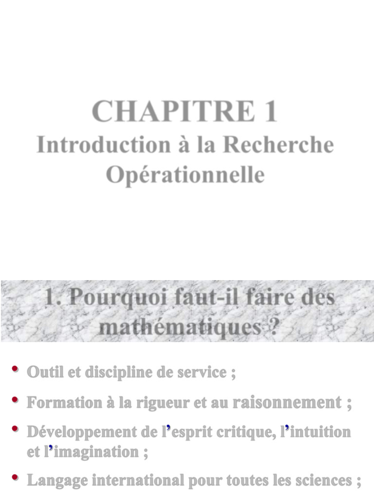 Importance des Mathématiques en Décision | PDF | Mathématiques | Modèle ...
