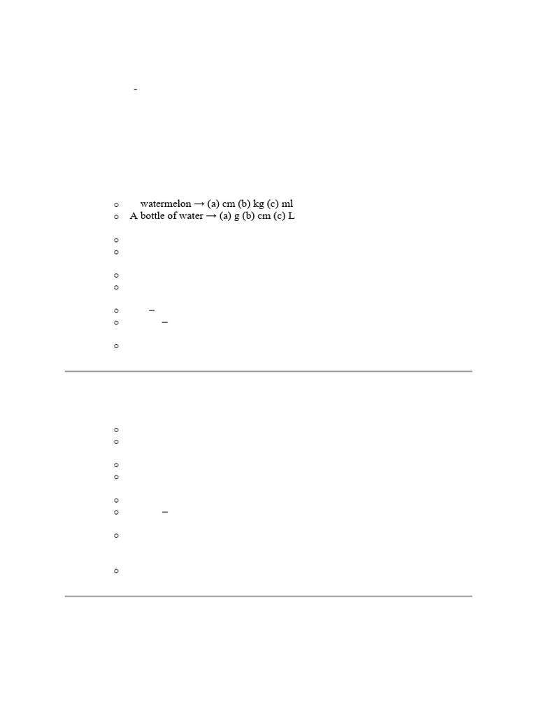 GR-3 Measurement Worksheet-2025 | PDF | Litre | Kilogram