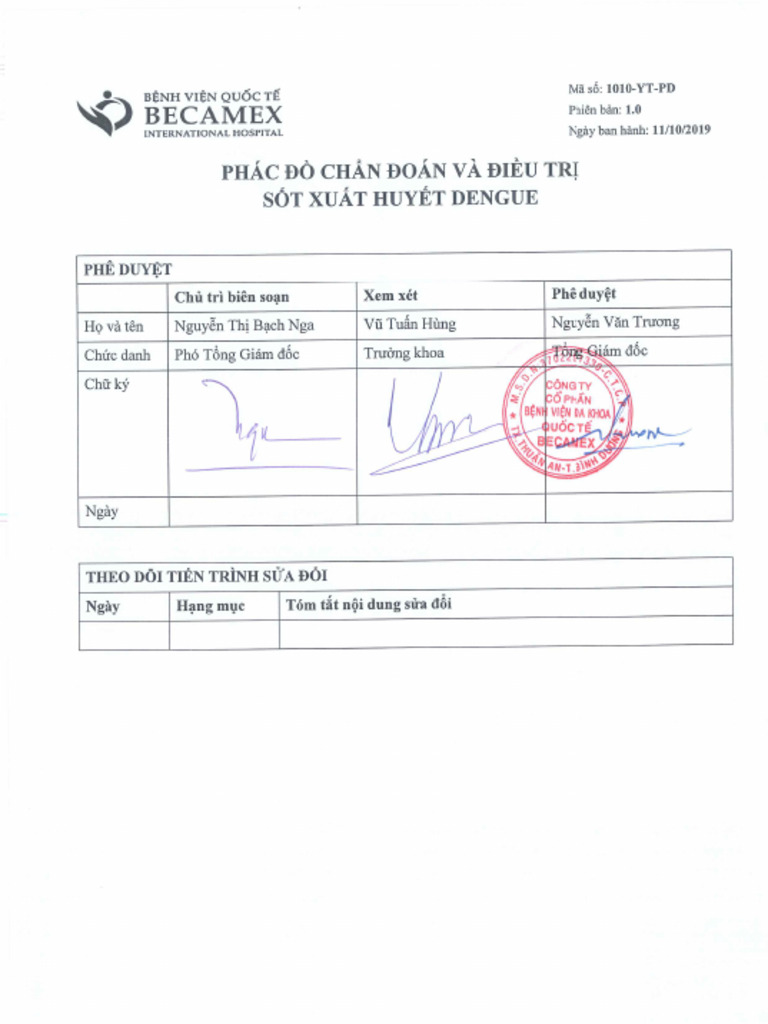 1010 YT PD.phac.Do.chan.Doan.va.Dieu.tri.Sot.xuat.Huyet.dengue | PDF