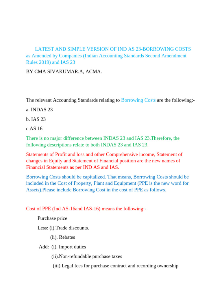IndAS - 23 | PDF | International Financial Reporting Standards | Income Statement