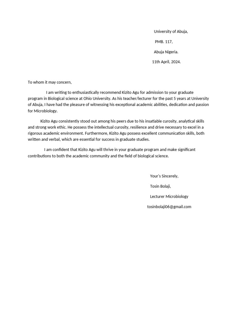 Recommendation Letter 3 | PDF