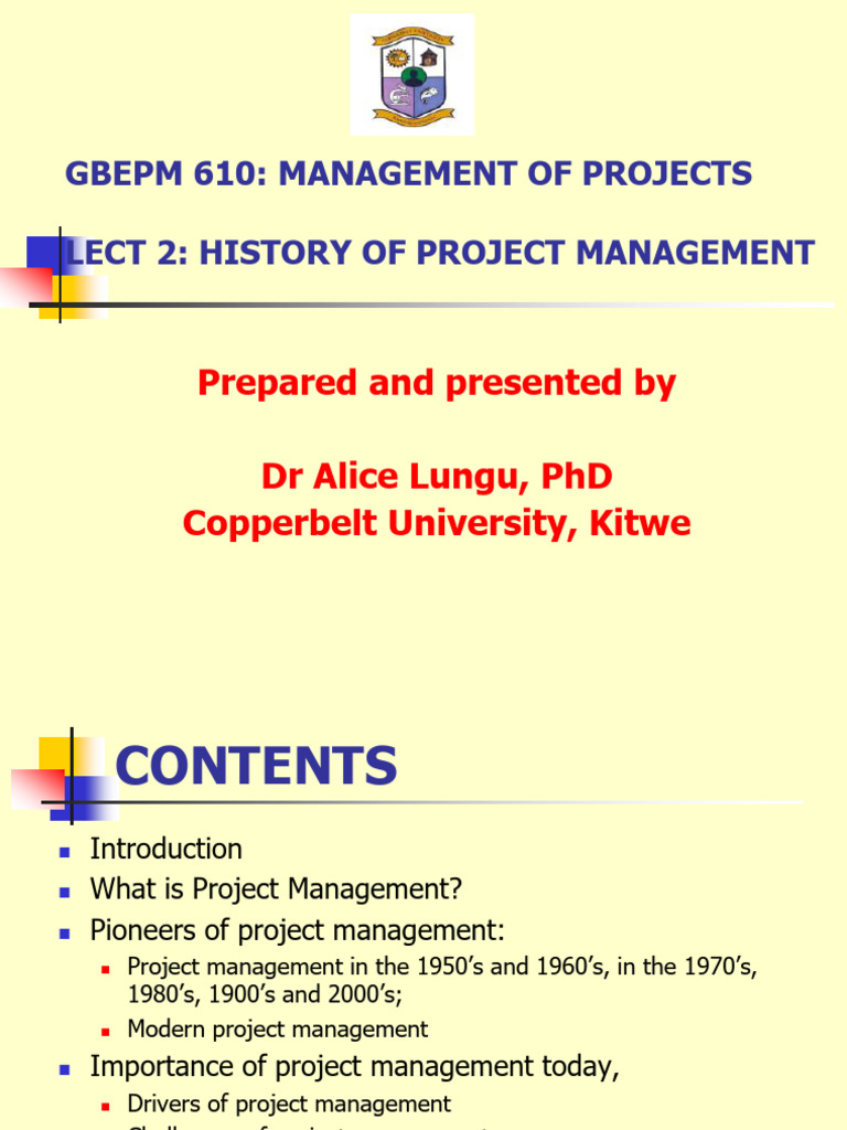 TOPIC 2 - HISTORY OF PROJECT MANAGEMENT | PDF | Business