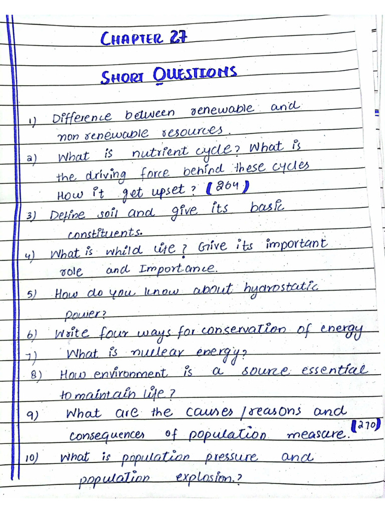 Chap 27 Short Ques | PDF