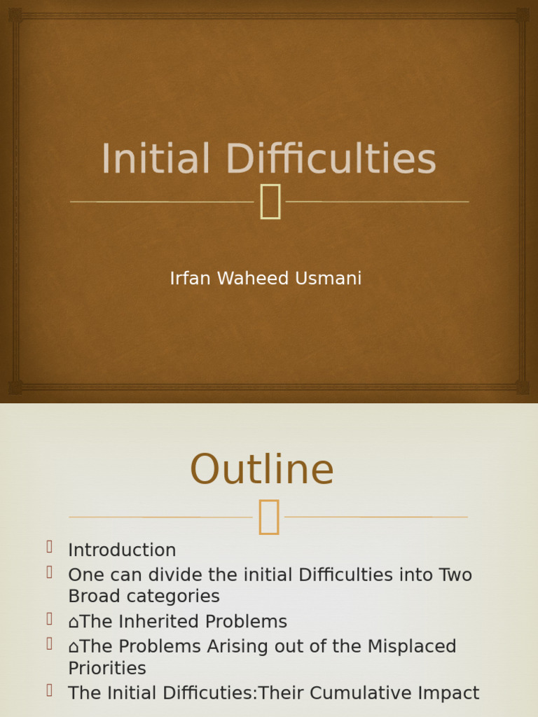 Initial Difficulties | PDF