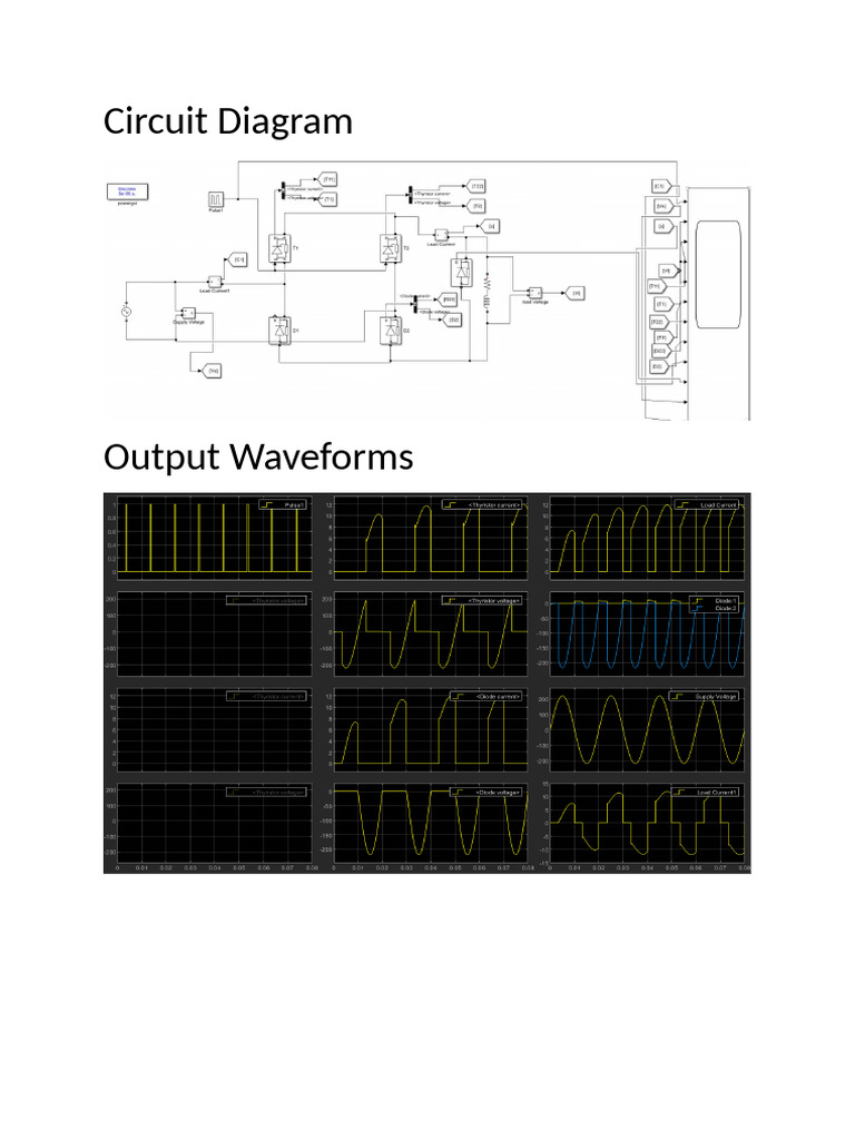 Semiconverter RL Load Free Wheeling Diode | PDF