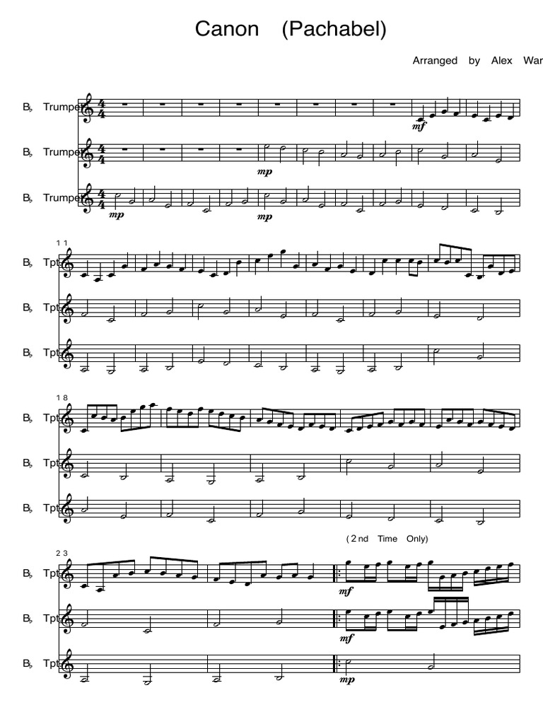 Canon For Trumpet Trio | PDF