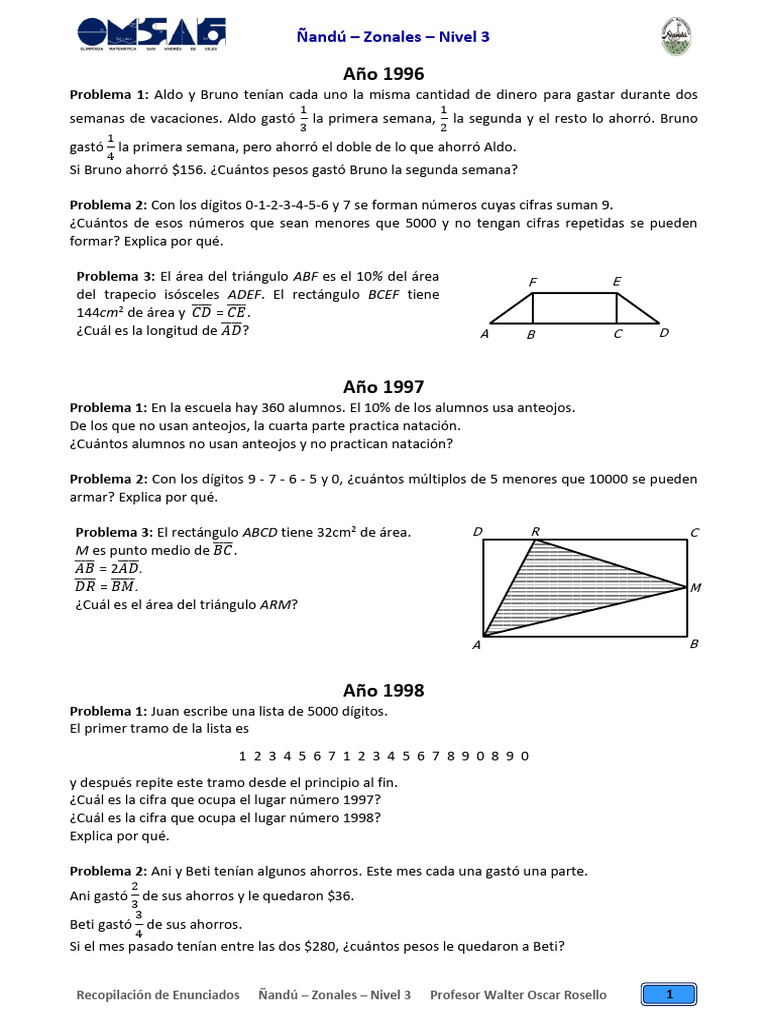 Nivel 3 - Ñandú - 03 Zonales | PDF | Rectángulo | Triángulo