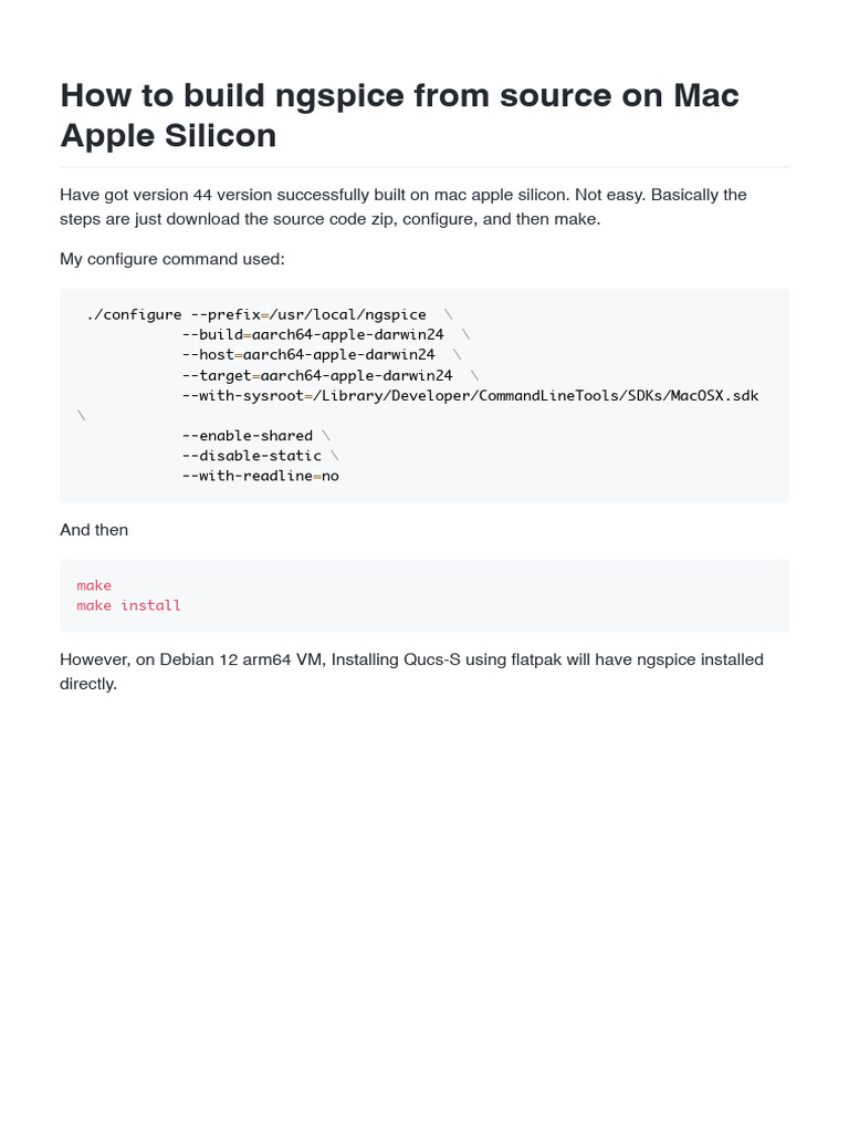 How To Build Ngspice From Source | PDF