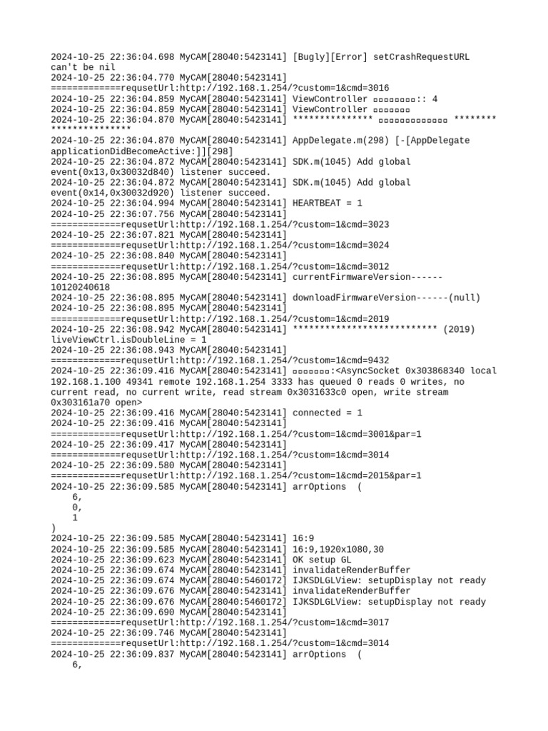 MyCAM App Debug Log Analysis | PDF | Graphics Processing Unit | System Software