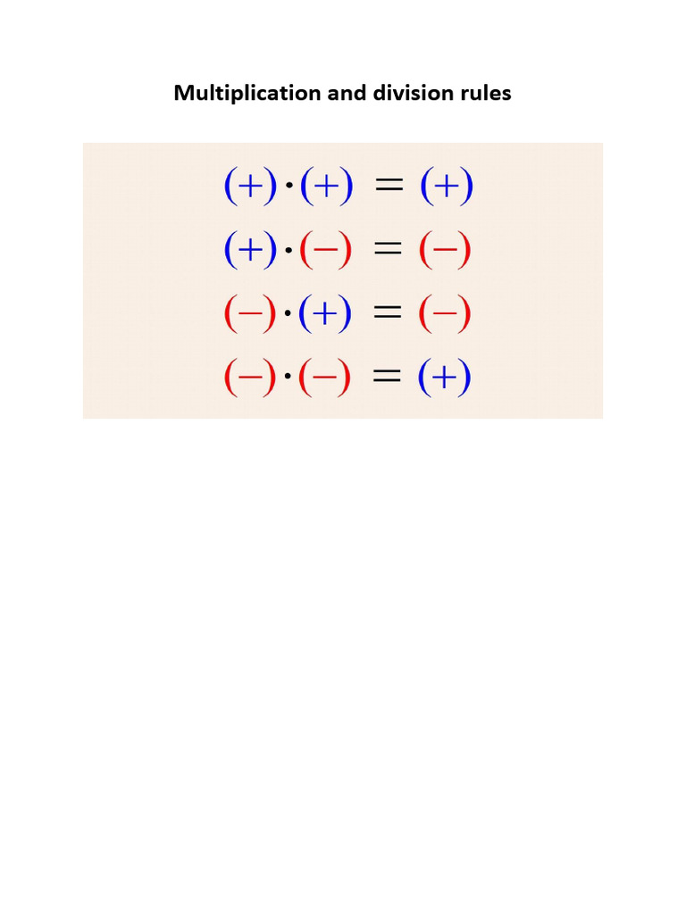 Multiplication and Division Rules | PDF