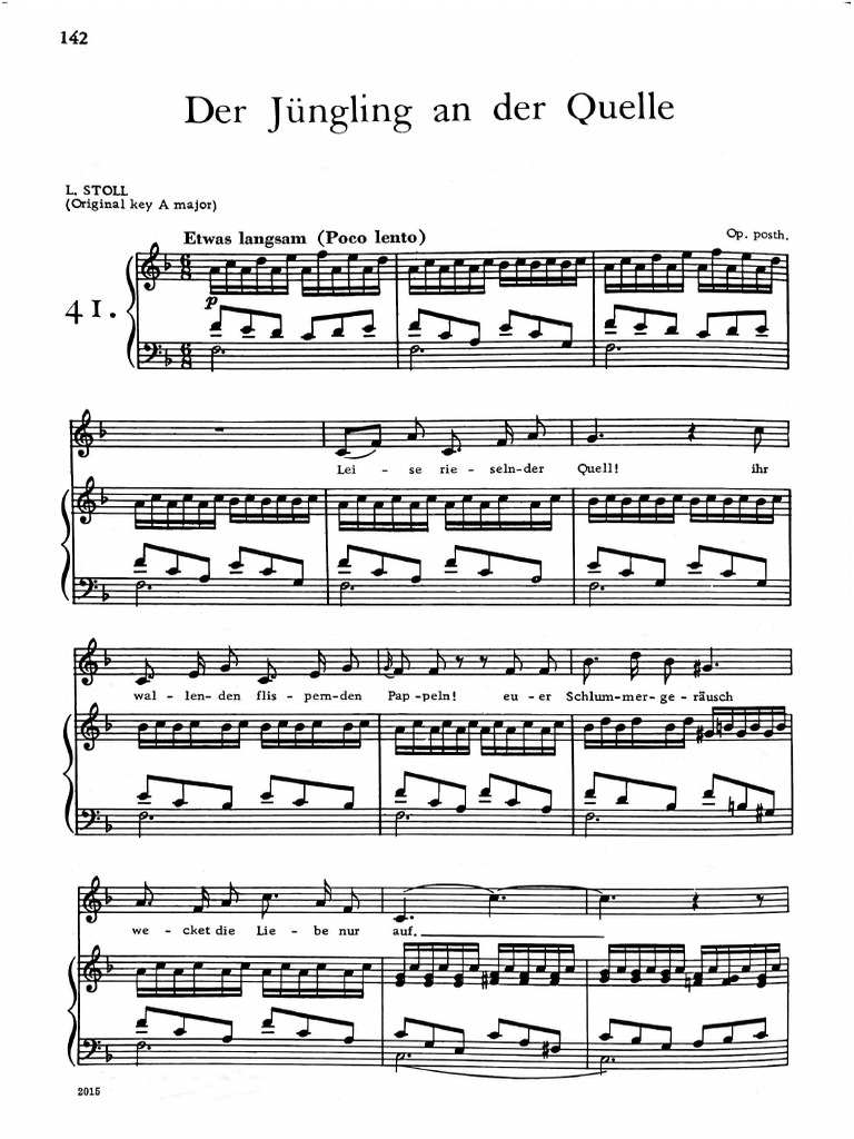 Schubert, Der Jungling An Der Quelle | PDF