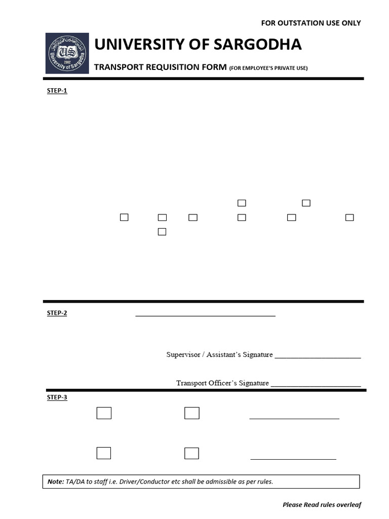Transport Requisition Form (OUTSTATION) - 1684907361 | PDF | Ambulance ...