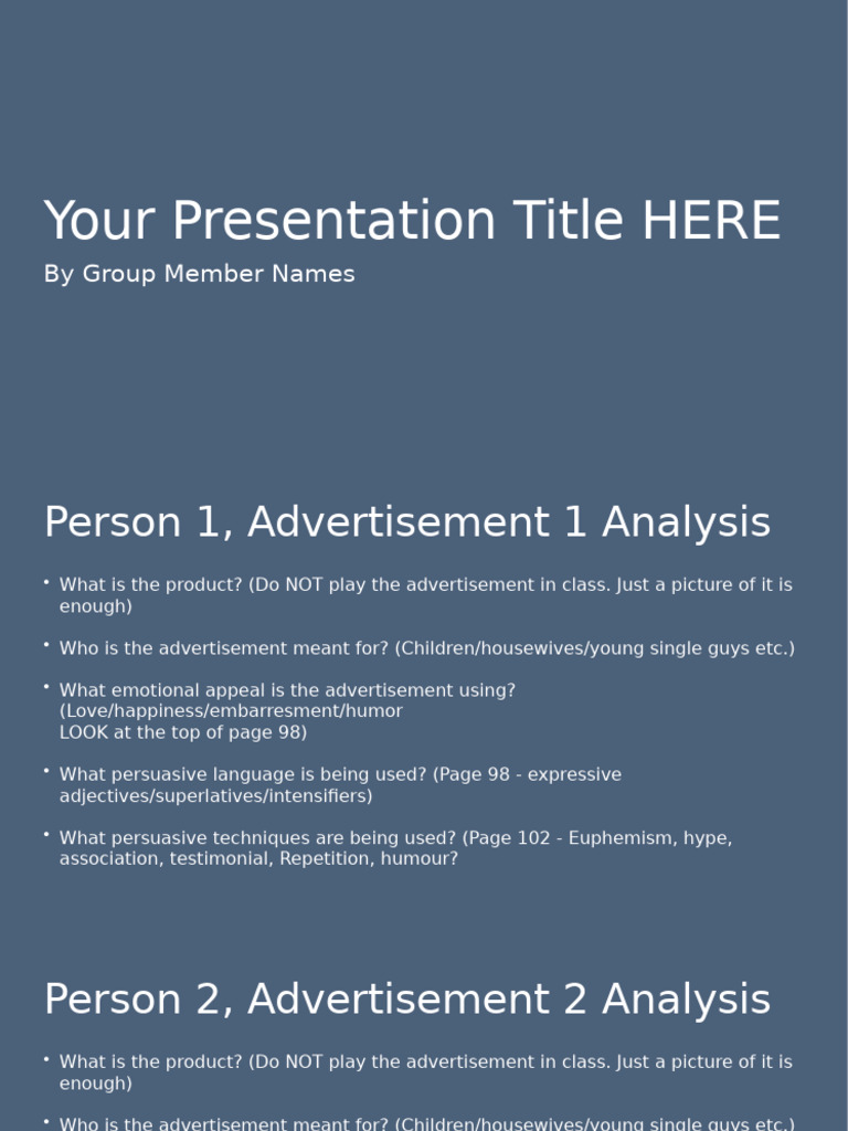 Advertising PPT Outline | PDF