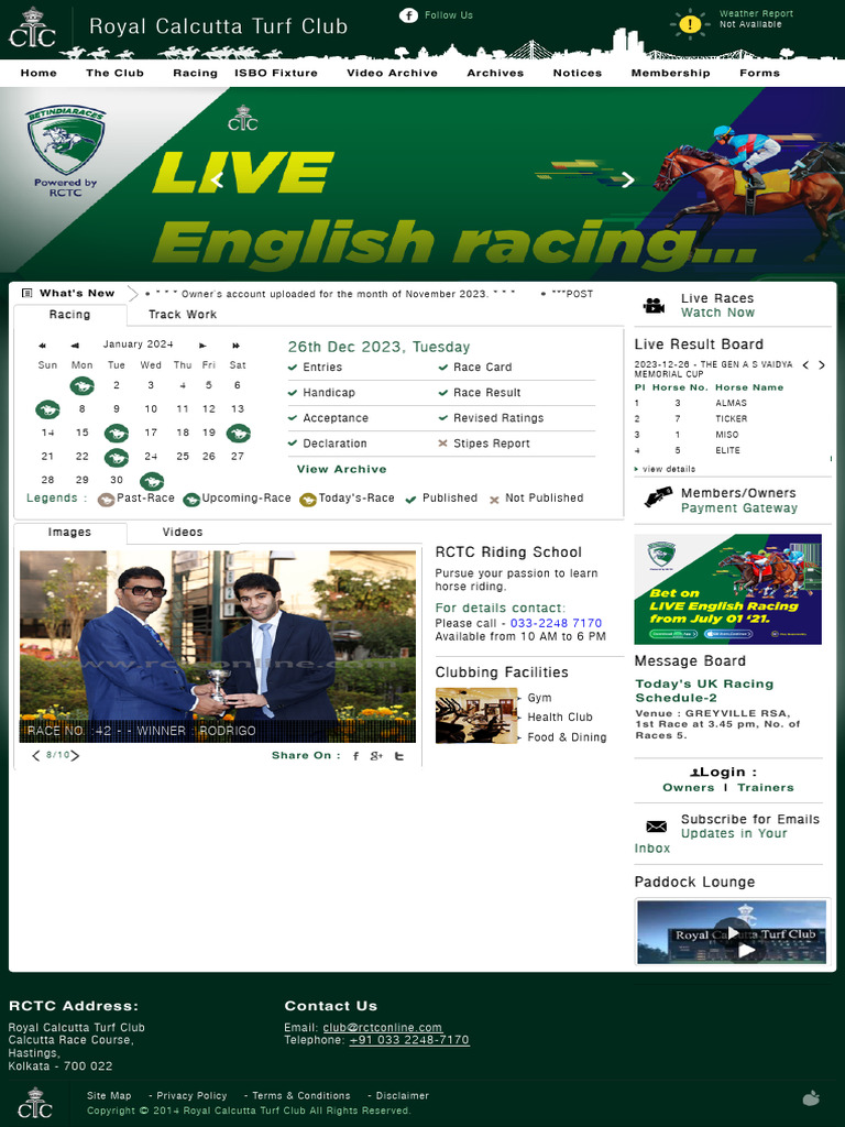 Calcutta Race Day Updates December 2023 | PDF | Racing | Equestrianism