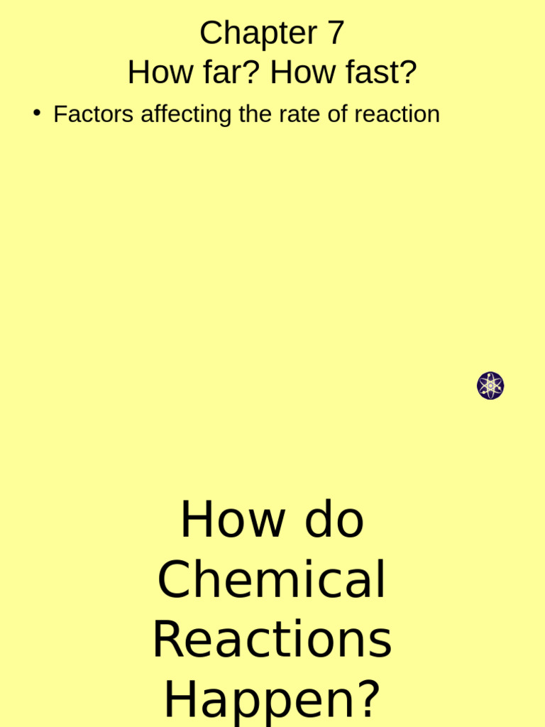 Factors Affecting The Rate of Reaction | PDF | Catalysis | Reaction Rate
