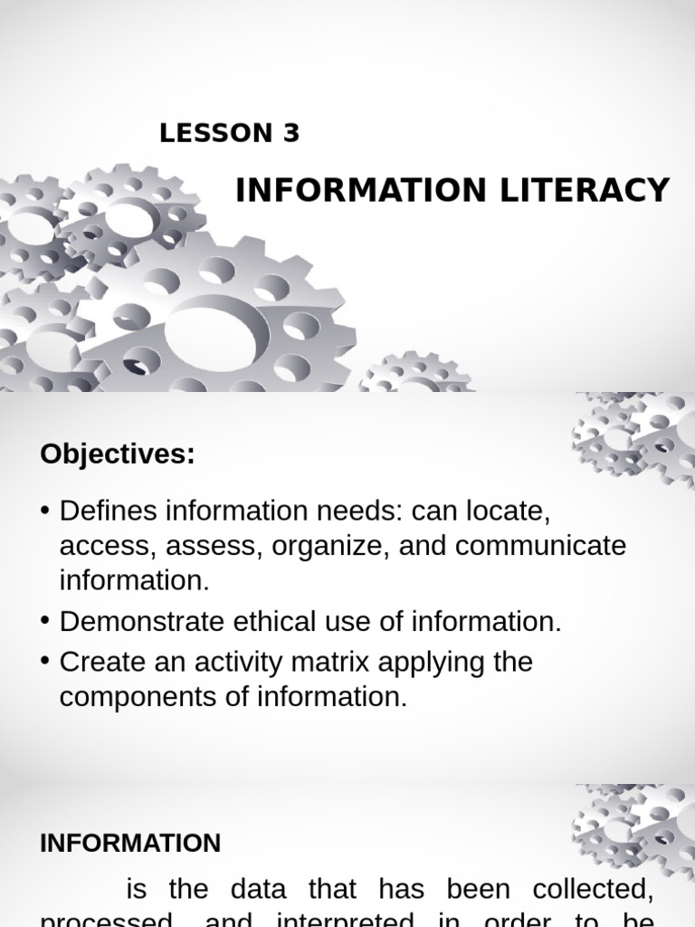 MIL-Lesson-3 | PDF | Information Literacy | Information