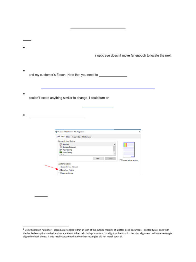 Borderless Printing Setup | PDF | Printer (Computing) | Canon Inc.