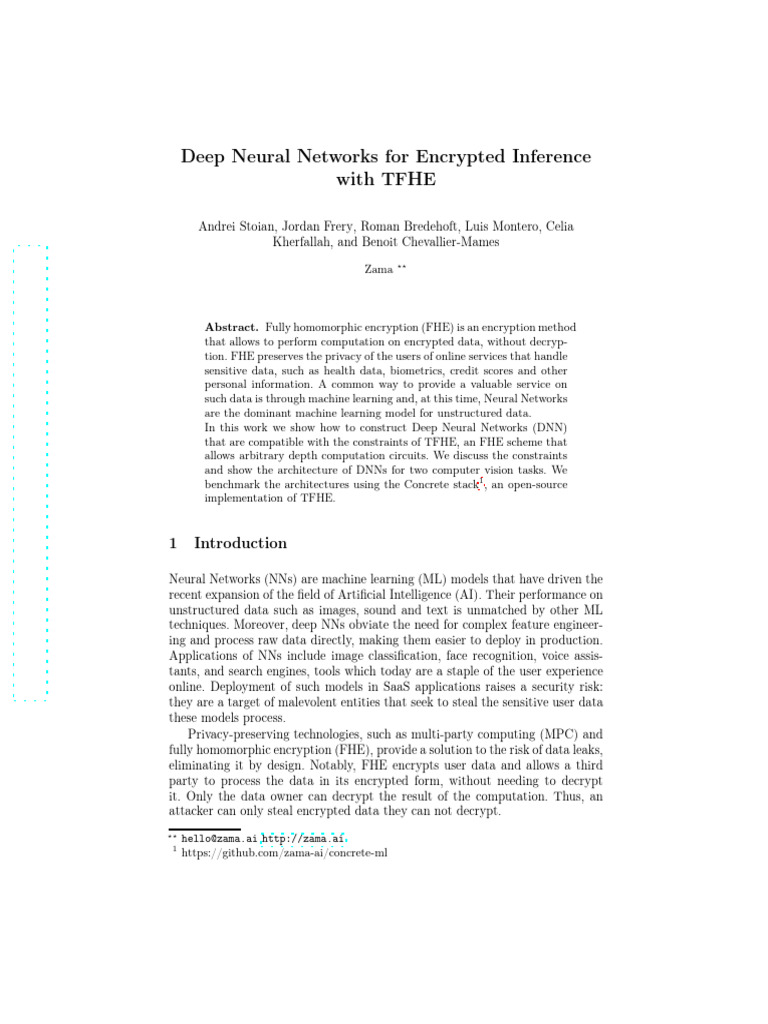 DNN_4_Encrypted_Inference_with_TFHE | PDF | Cryptography | Applied Mathematics