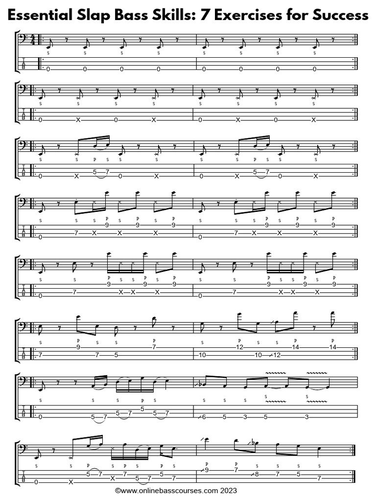 Essential Slap Bass Skills 7 Exercises For Success | PDF