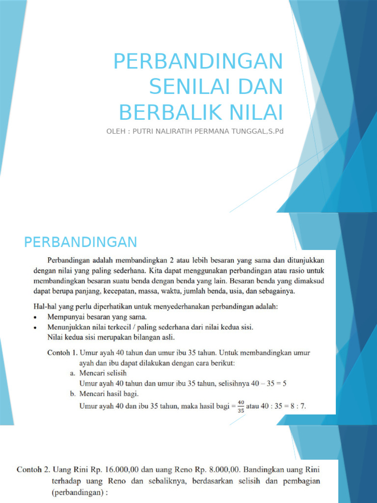 Perbandingan Senilai Dan Berbalik Nilai | PDF