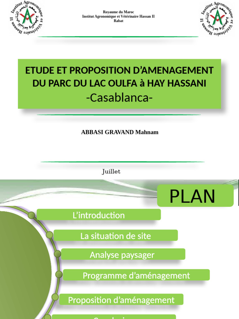 Aménagement du Parc du Lac Oulfa | PDF | Casablanca | Paysage