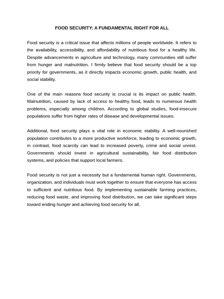 Food Security | PDF