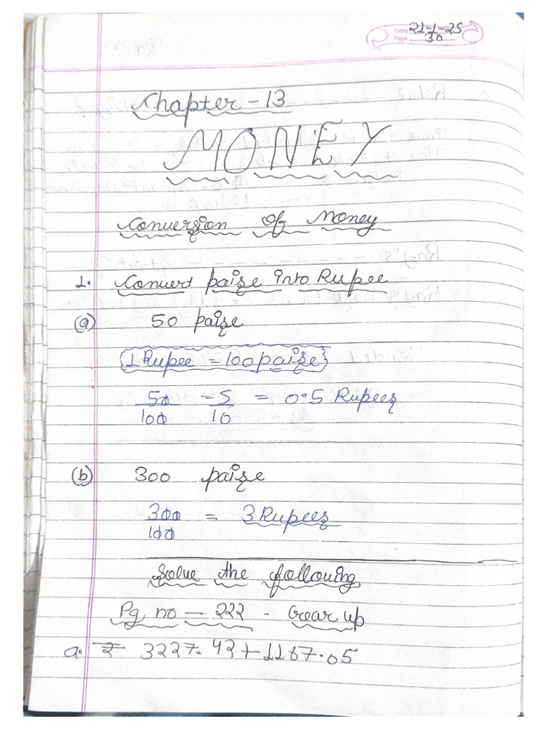 Maths Ch 13 Money | PDF