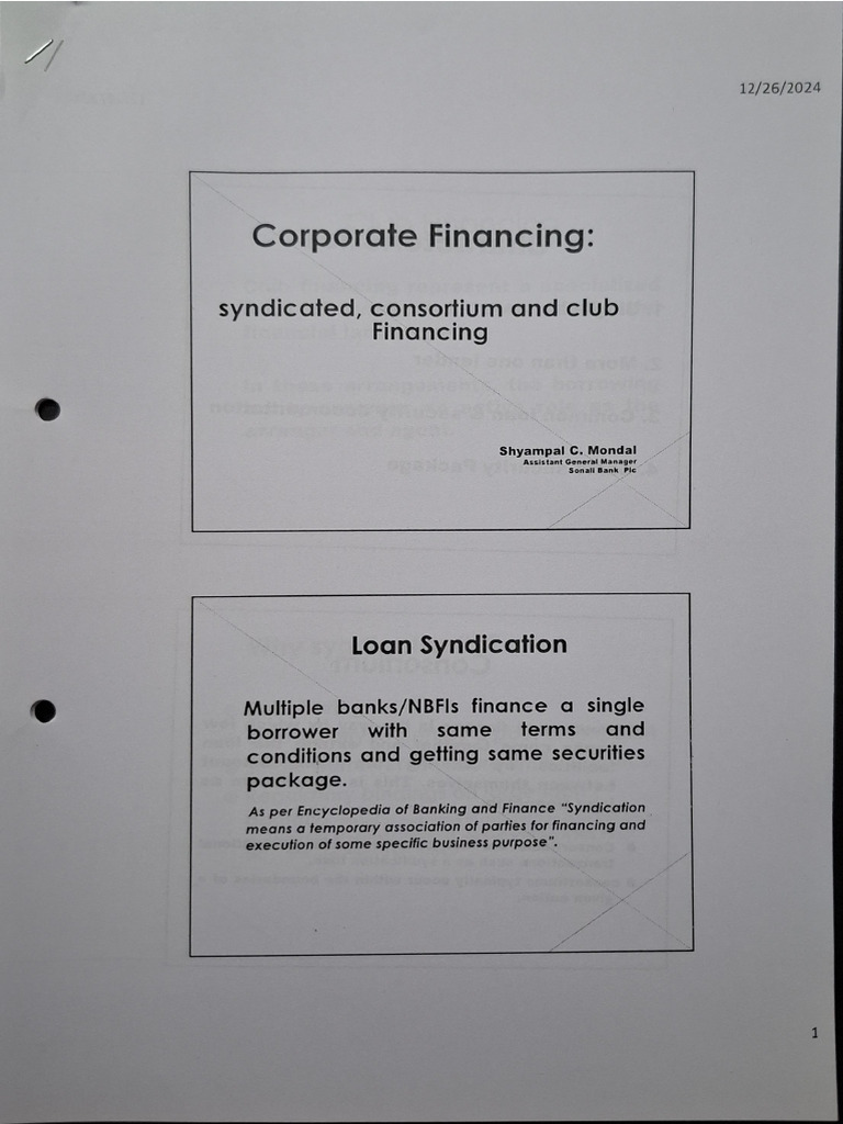 Syndicate Finance | PDF