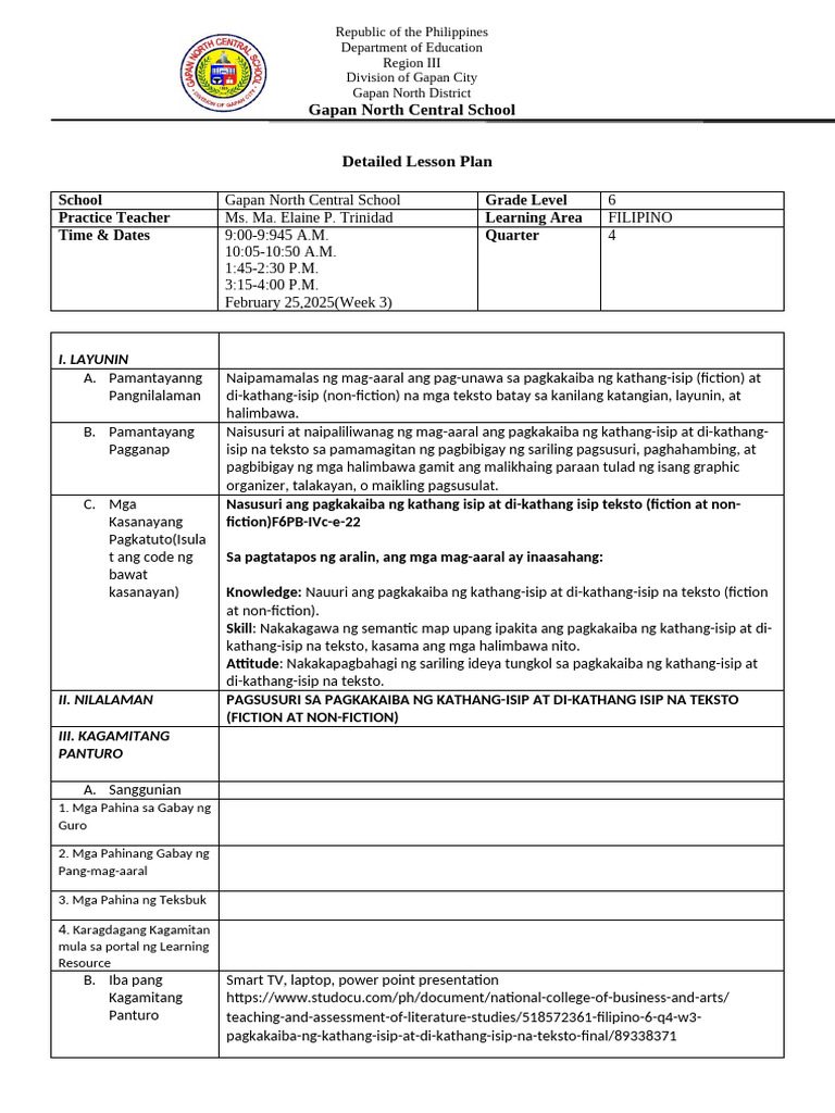 DLP_Modified_FILIPINO_PiksiyonatDi-Piksiyon_Revised | PDF