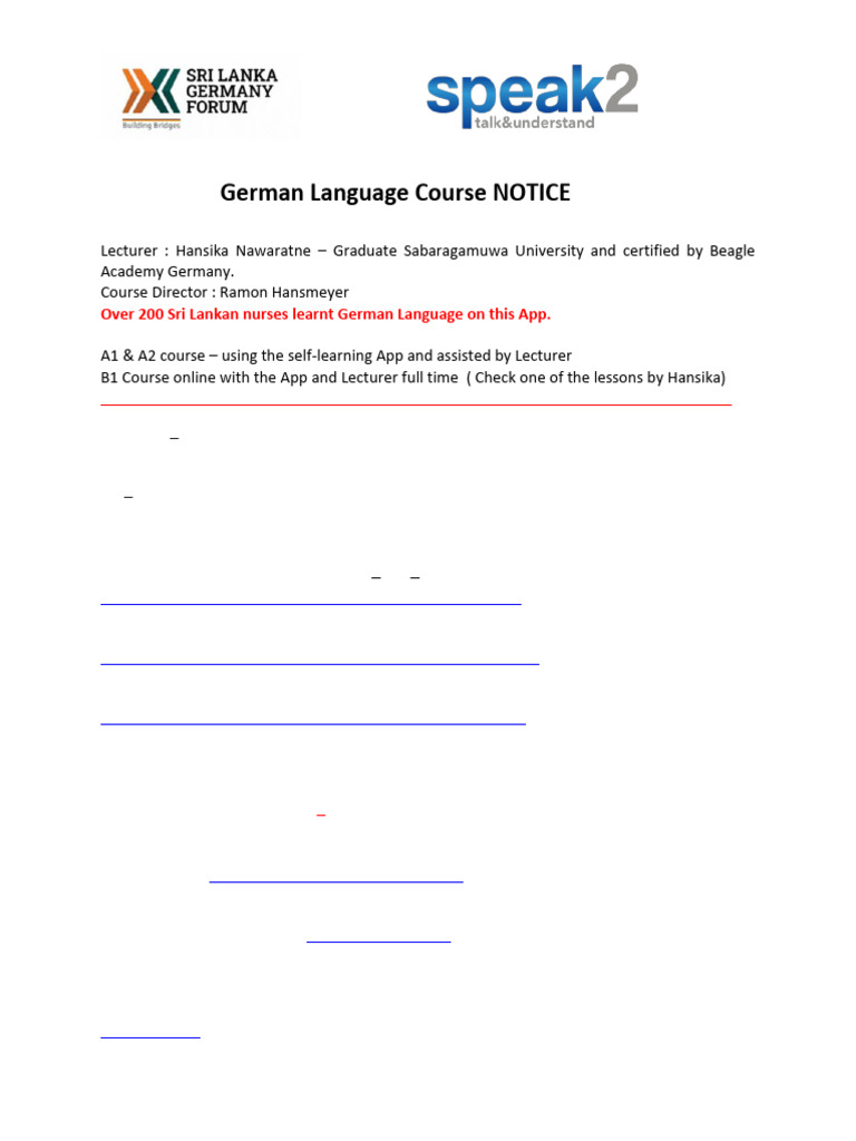 German Language Course for Nurses 2025 | PDF