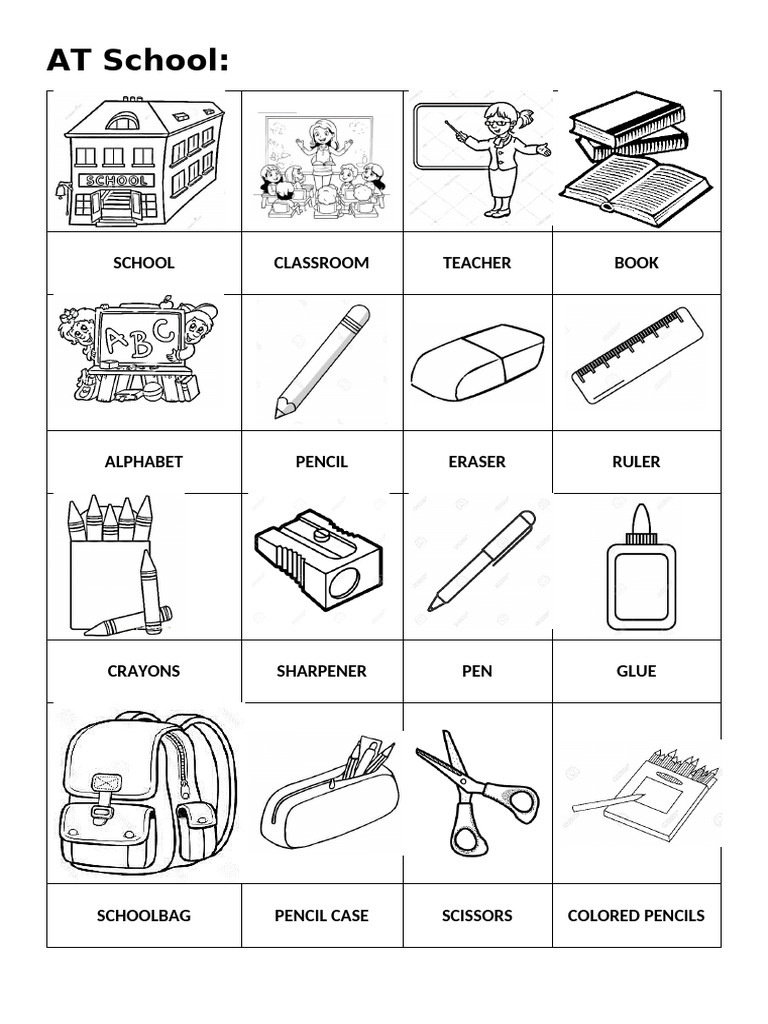At School Vocabulary Flashcards - 118174 | PDF