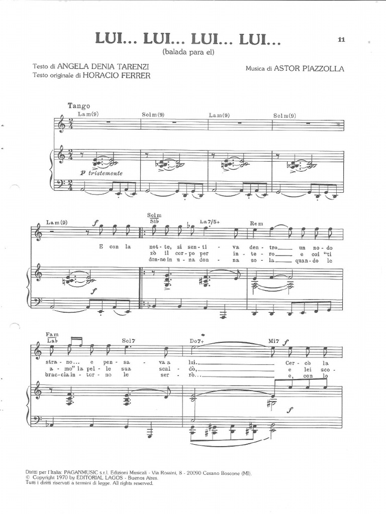 Balada para El - Lui..Lui... - Astor Piazzolla - Page 1 | PDF