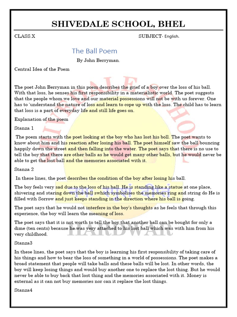1725980497657_The_Ball_Poem | PDF | Poetry
