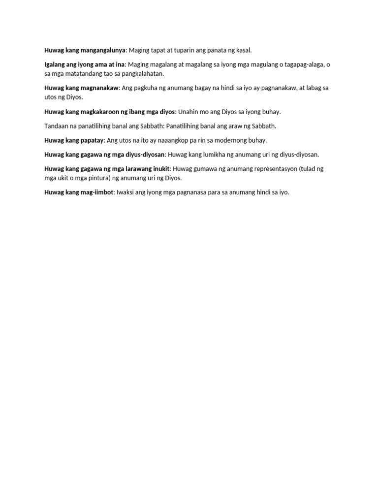 10 Commandments | PDF