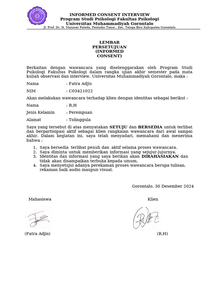 Informed Consent Interview | PDF